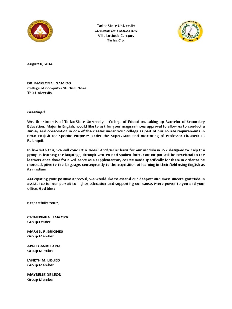 Letter For ESP | PDF