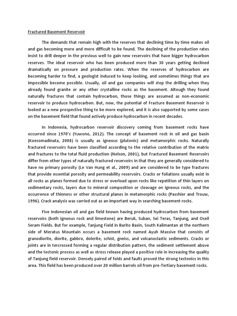 Fractured Basement Reservoir | PDF | Petroleum Reservoir | Rock (Geology)