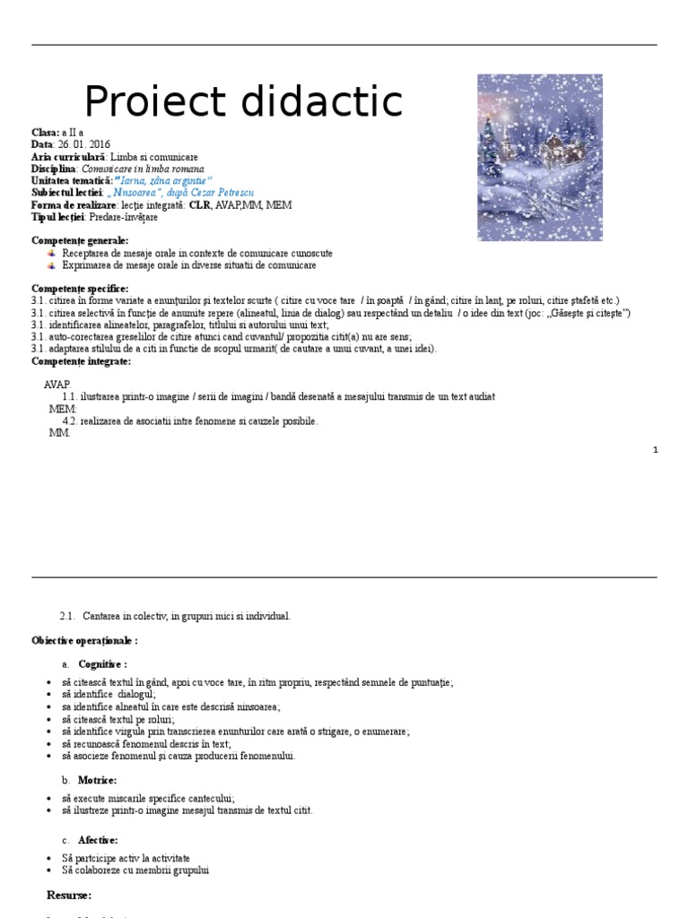 0 Proiect Didactic CLR Clasa A II A | PDF