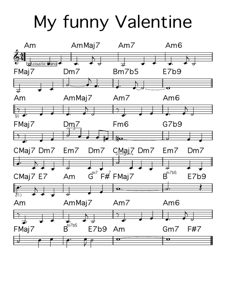 My Funny Valentine Chords Guide | PDF