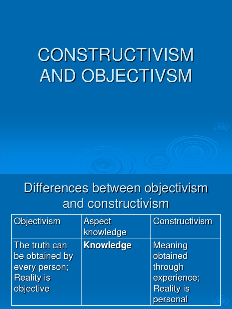 Constructivism and Objectivsm | PDF | Constructivism (Philosophy Of ...