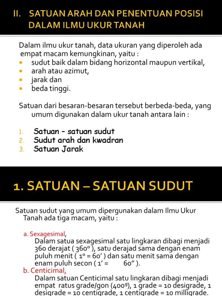 2 Satuan Arah Dan Penentuan Posisi Dalam Iut | PDF