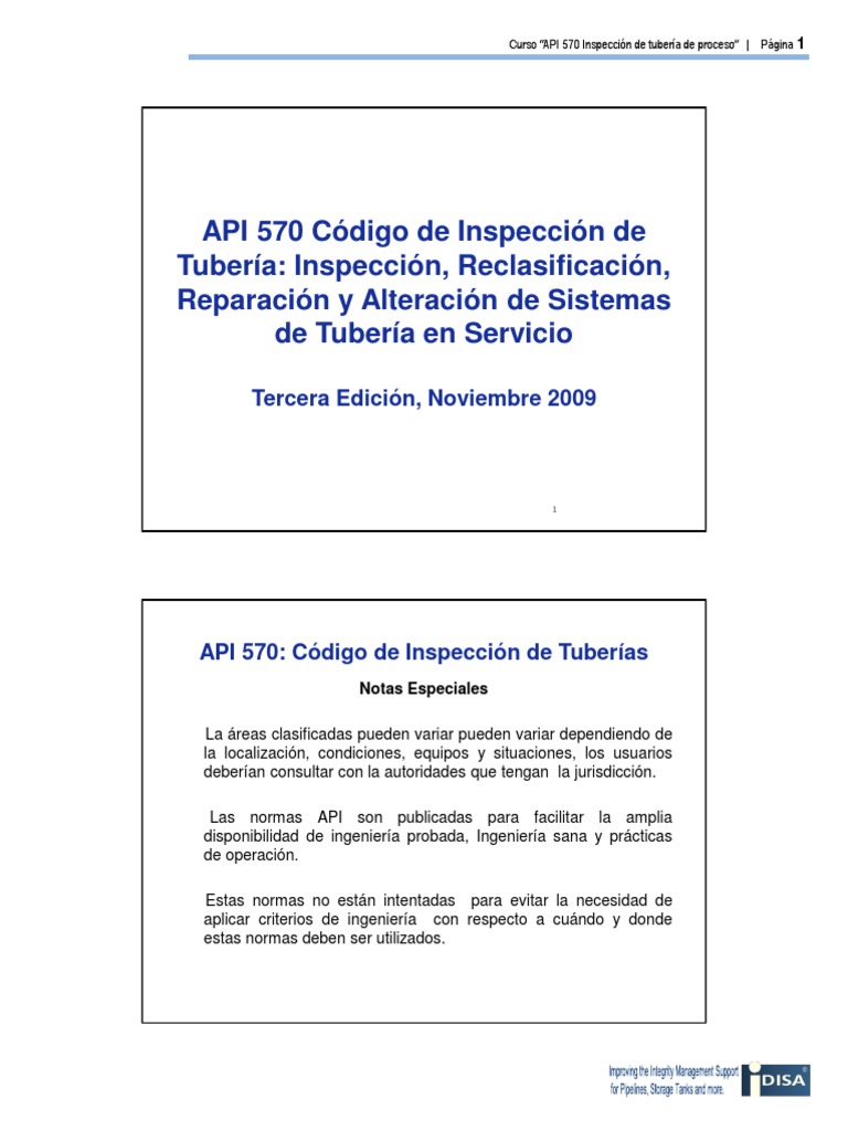 Curso API 570 (Español) Jun 2015 | PDF | Calidad (comercial) | Tubería (transporte de fluidos)