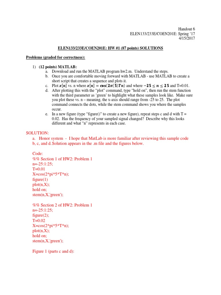 HO6 HW2Solutions | PDF | Sampling (Signal Processing) | Teaching Mathematics