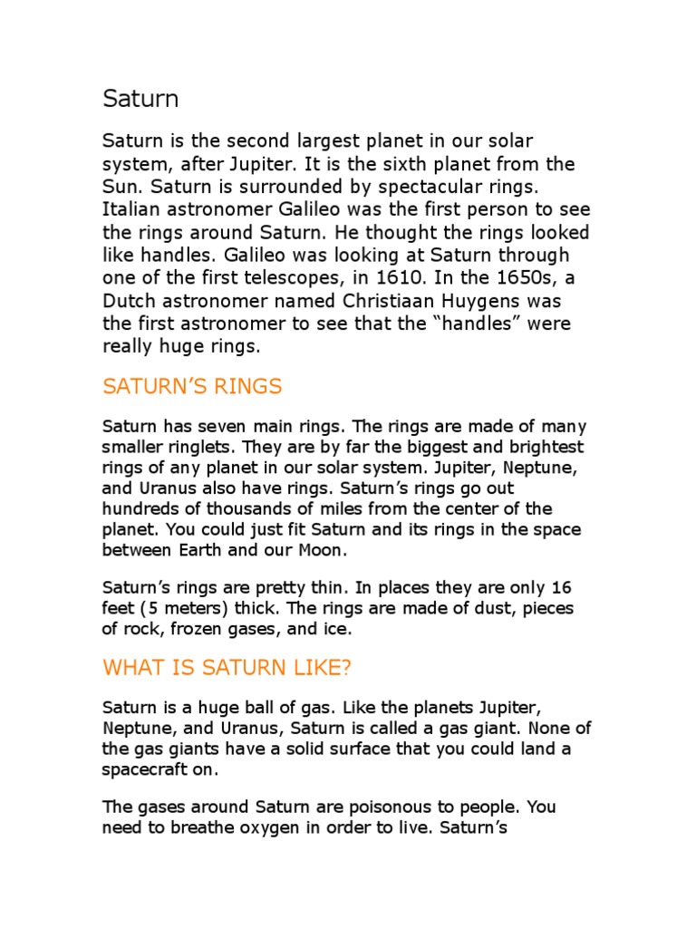 Saturn | PDF | Saturn | Planets