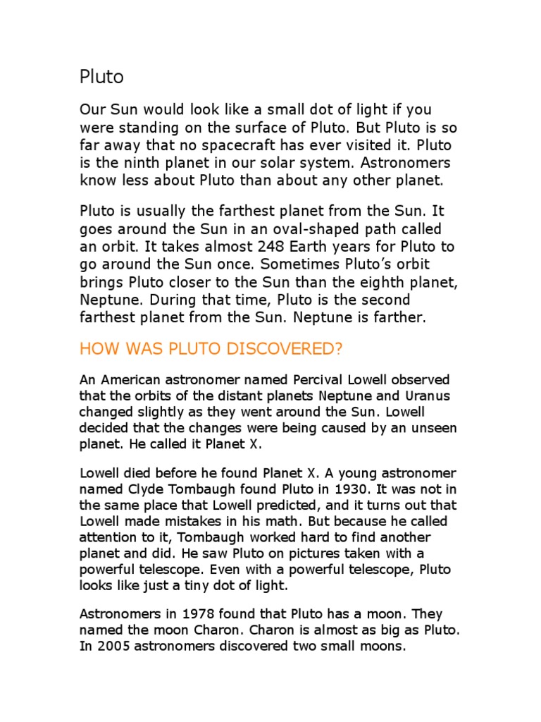 Pluto: How Was Pluto Discovered? | PDF | Pluto | Atmosphere