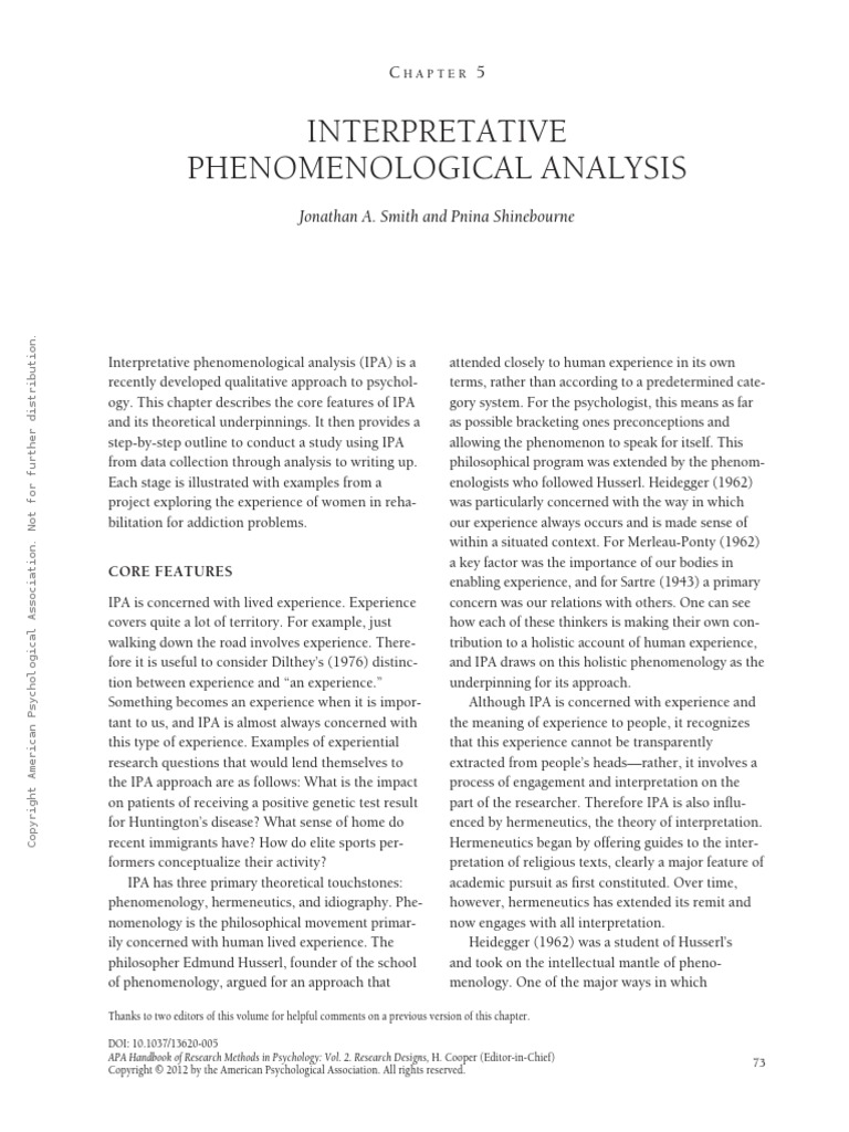 Interpretative Phenomenological Analysis | PDF | Phenomenology ...