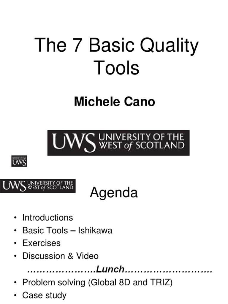 The 7 Basic Quality Tools: Michele Cano | PDF | Scatter Plot | Production And Manufacturing