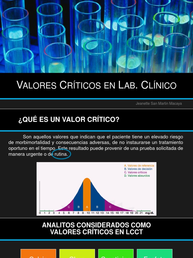 Valores Criticos en Laboratorio | PDF | Calcio | Especialidades Medicas
