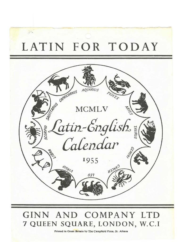 1955 Latin Calendar | PDF | Julius Caesar | Ancient Europe