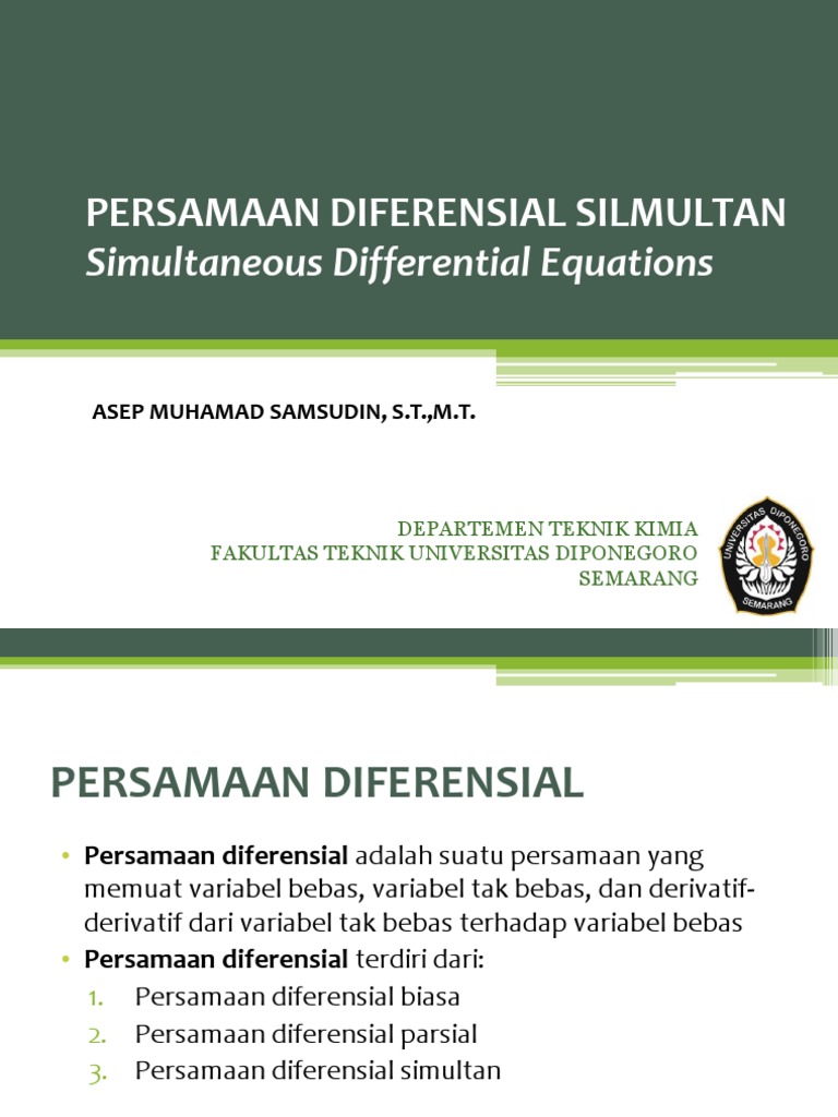 Persamaan Diferensial Simultan | PDF