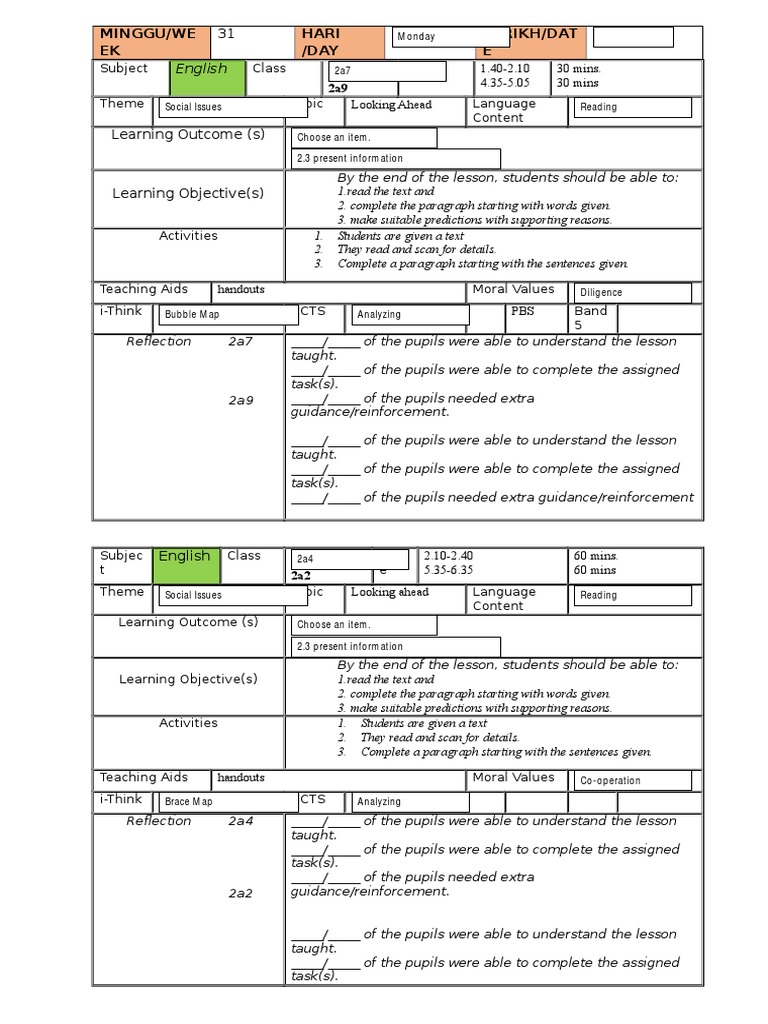 English Lesson Plan: Looking Ahead | PDF | Human Communication | Teaching