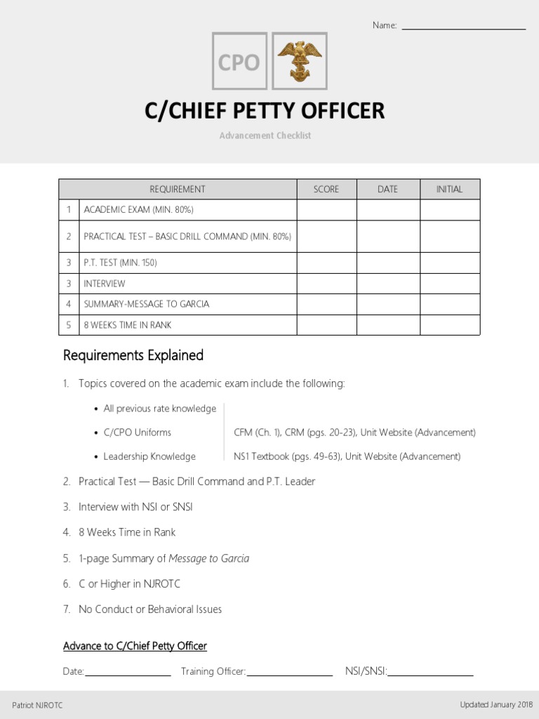 New CPO Checklist | PDF