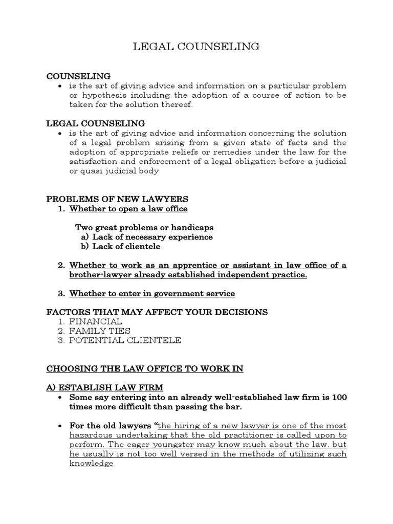 Legal Counseling | Download Free PDF | Lawyer | Law Firm