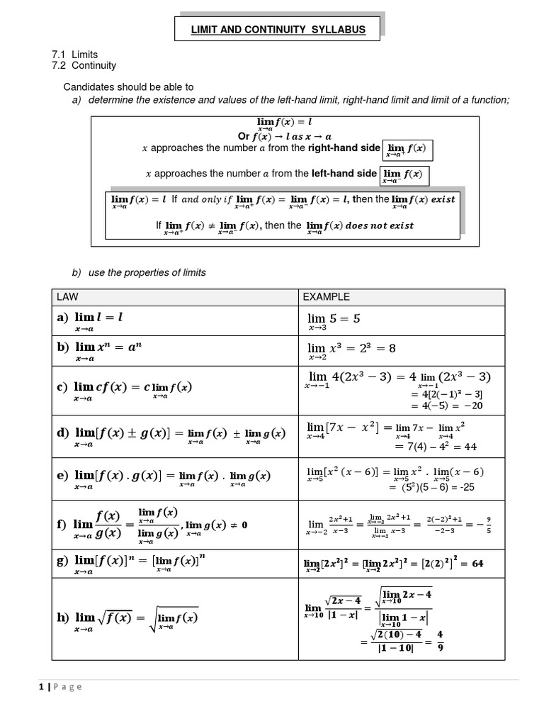 Limit and Continuty (S) | PDF | Continuous Function | Function (Mathematics)