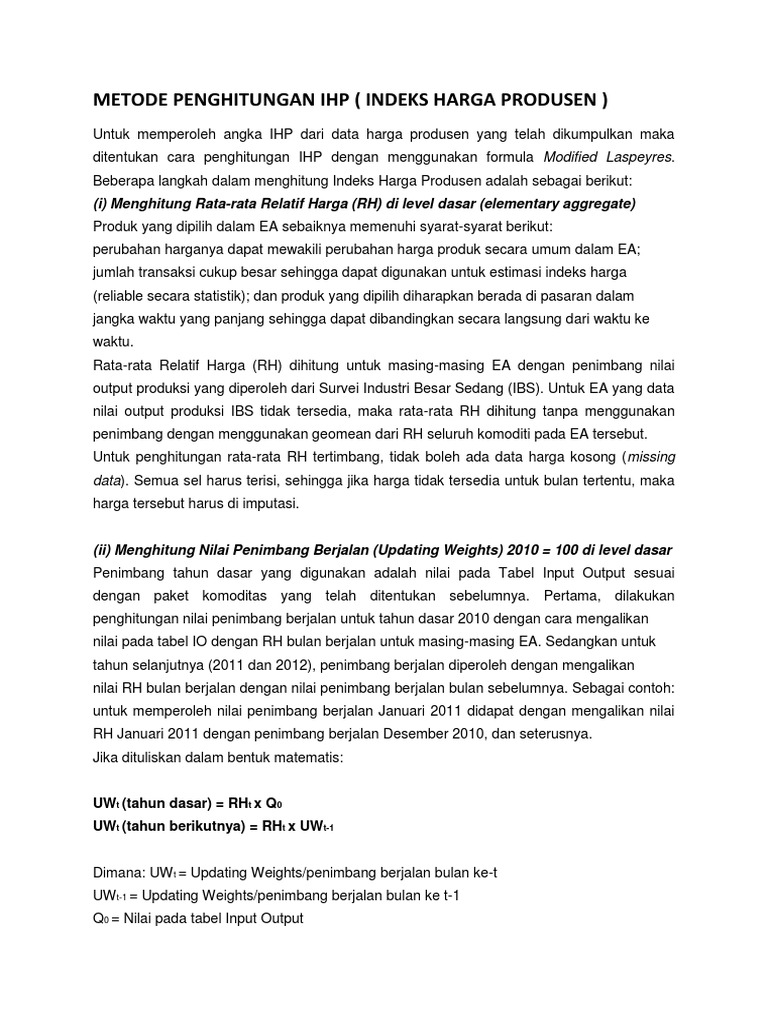 Metode Penghitungan Ihp | PDF