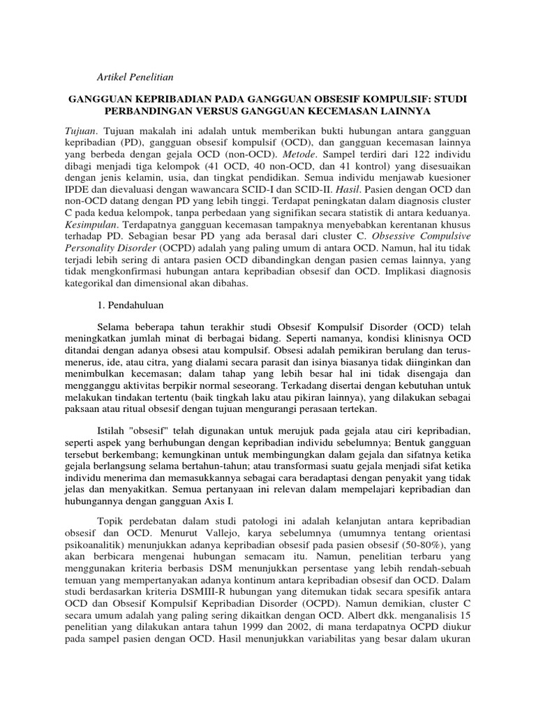 Jurnal - OCD | PDF | Pengembangan Diri