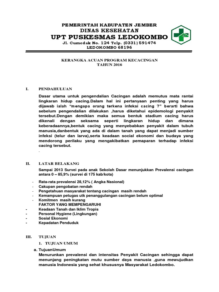 Kak Kecacingan Dok | PDF