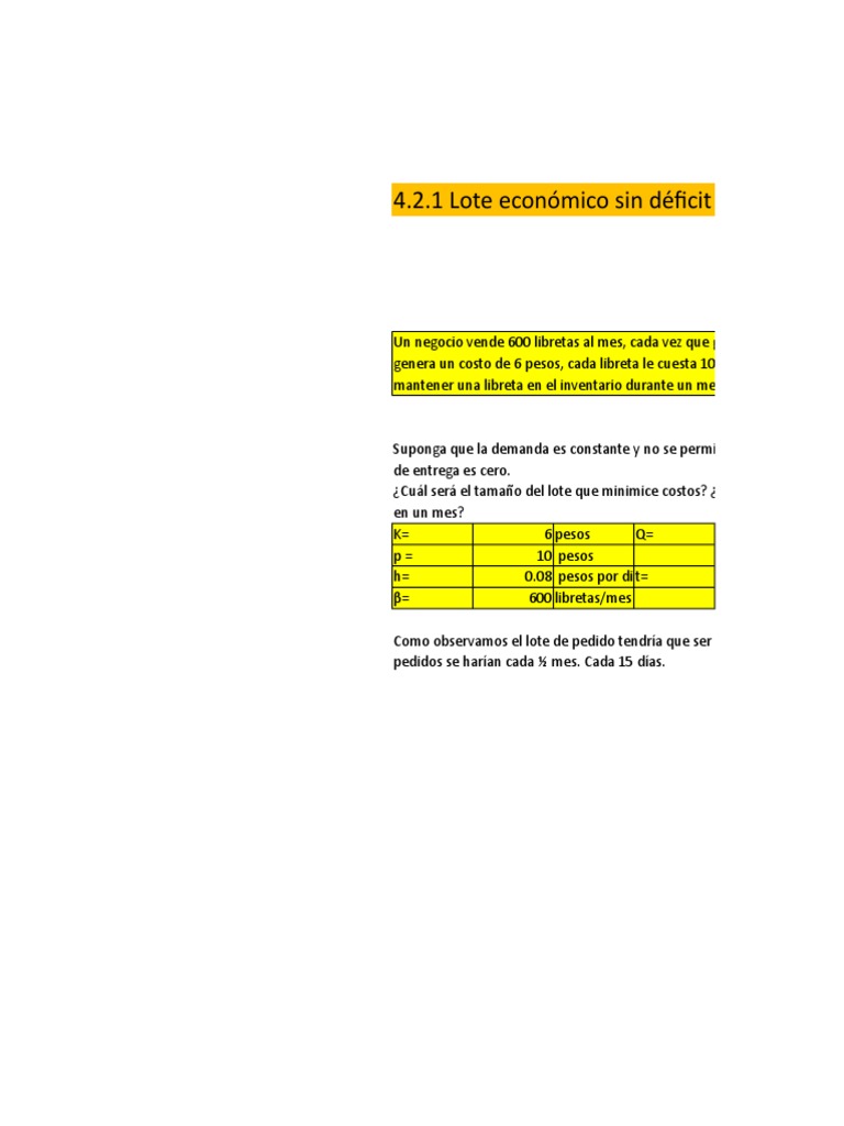 Ejemplos de Excel | PDF | Inventario | Producción y fabricación