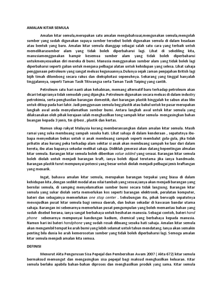 Amalan Kitar Semula | PDF