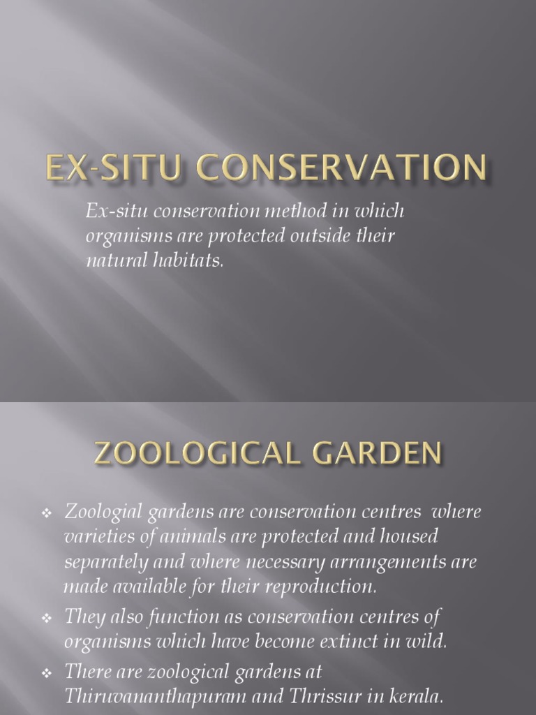 Ex-Situ Conservation Methods in Kerala | PDF