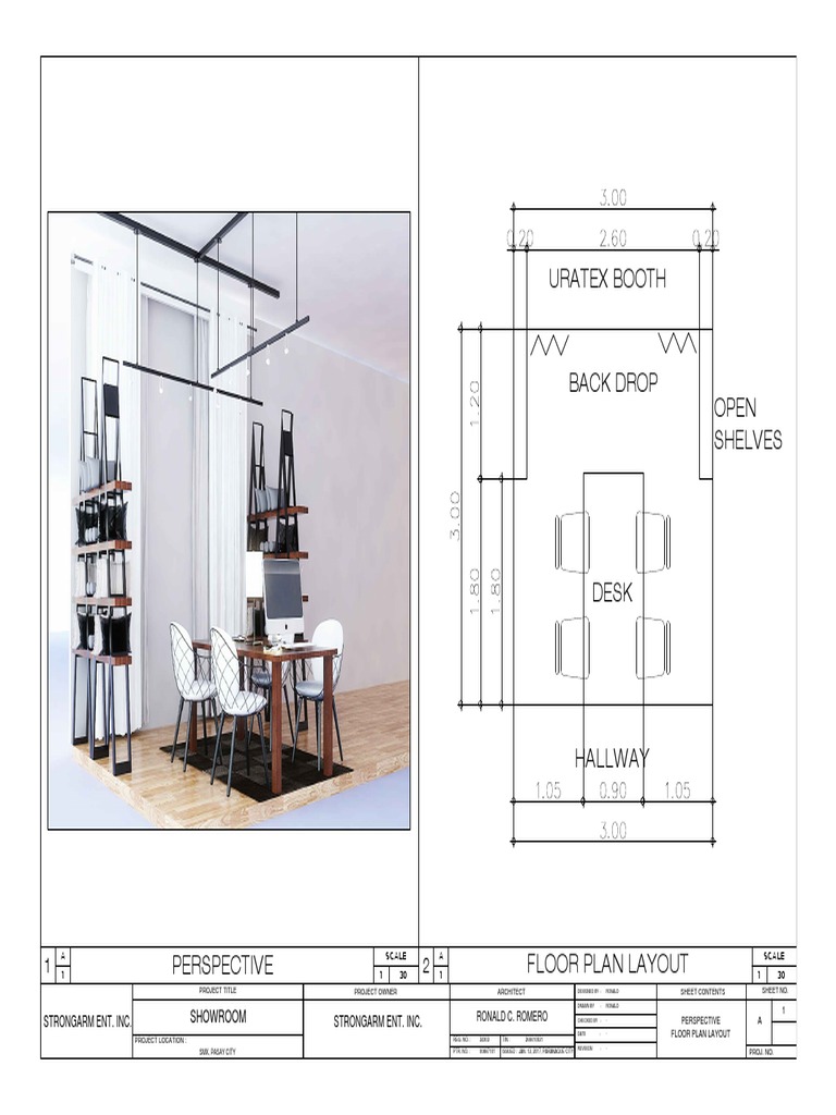 Showroom Floor Plan Layout | PDF | Technical Drawing