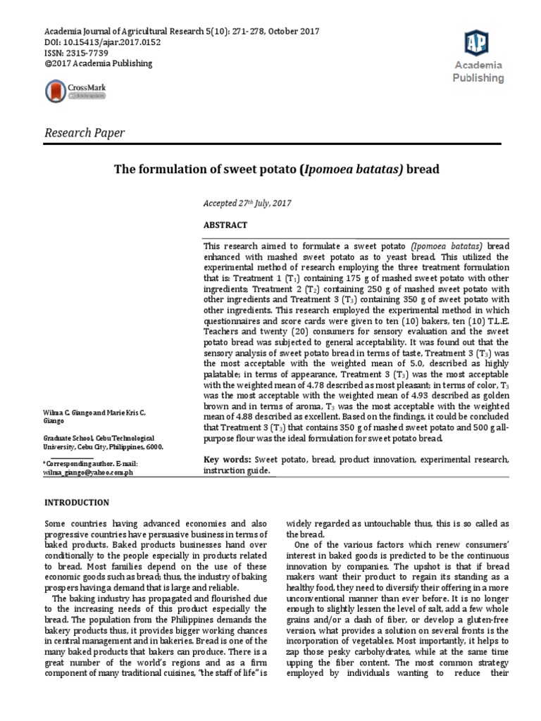 Research | PDF | Baking | Vegetables