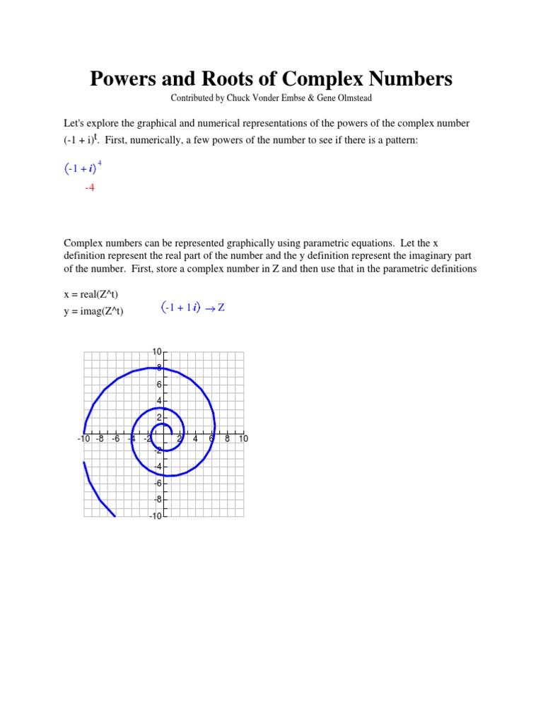 Complex Number Powers and Roots Explained | PDF