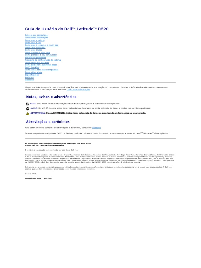 Latitude-D520 - User's Guide - PT-BR PDF | PDF | PCs (computadores ...