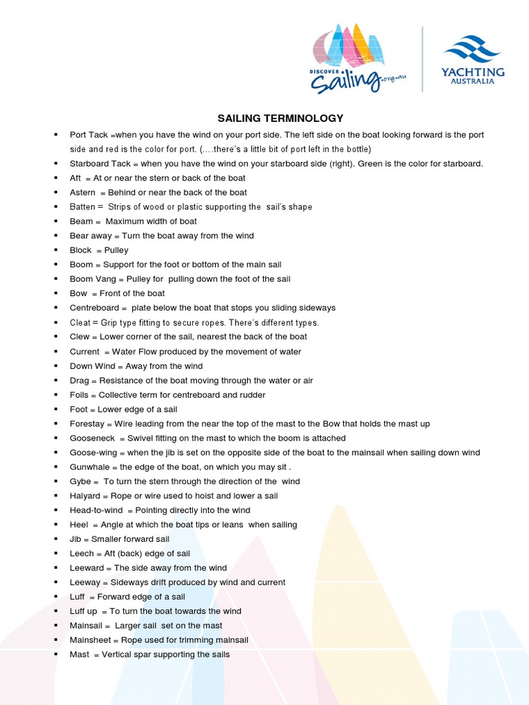 Essential Sailing Terminology Guide | PDF | Sail | Sailing Ships
