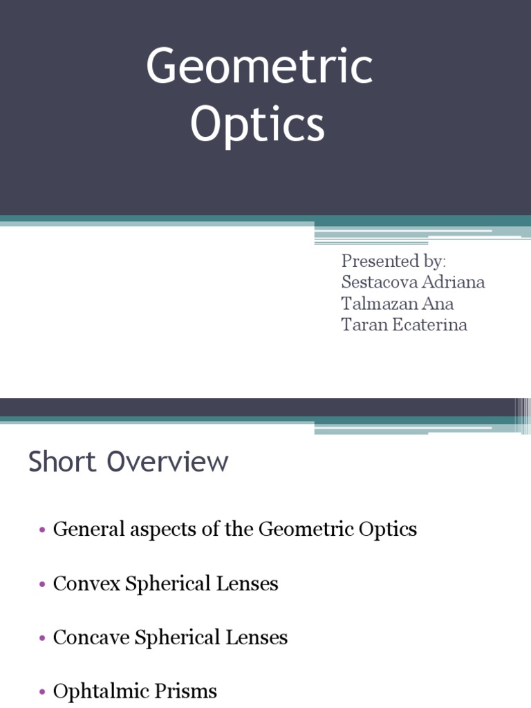 Geometric Optics | PDF | Lens (Optics) | Optics