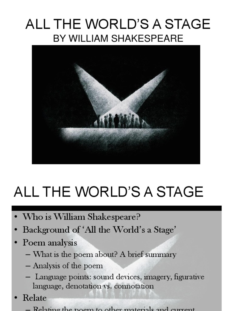 Shakespeare's "All the World's a Stage" | PDF | William Shakespeare ...