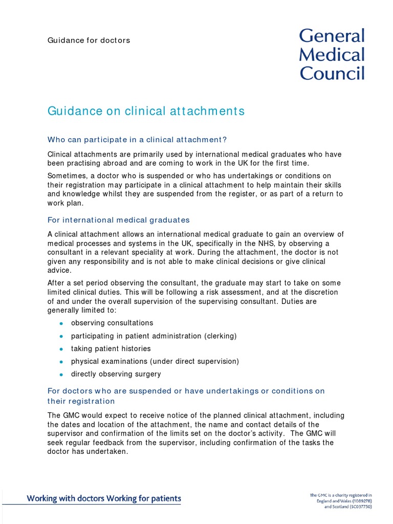 DC4325 Clinical Attachments Guidance - PDF 57268650 | Download Free PDF | Physician | Health ...