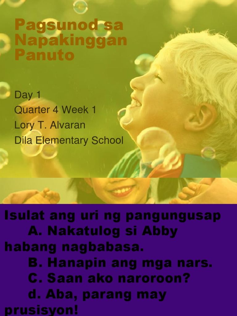 Filipino 6 Quarter 4 Week 1 | PDF