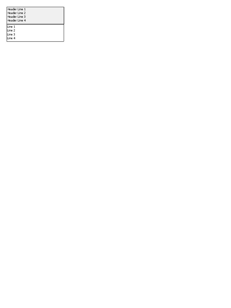 Header Line 1 Header Line 2 Header Line 3 Header Line 4 Line 1 Line 2 ...