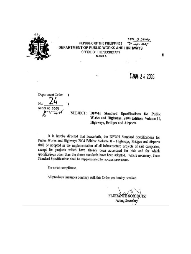 DPWH Order 24 s.2005 | PDF