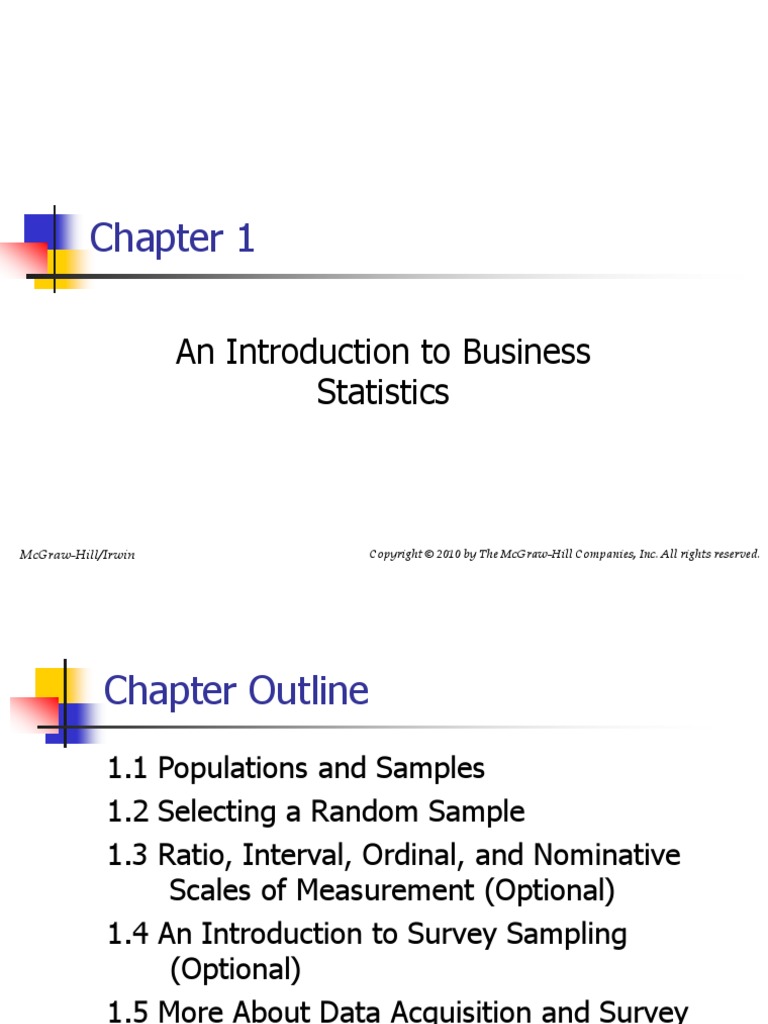 An Introduction To Business Statistics: Mcgraw-Hill/Irwin | PDF | Level ...