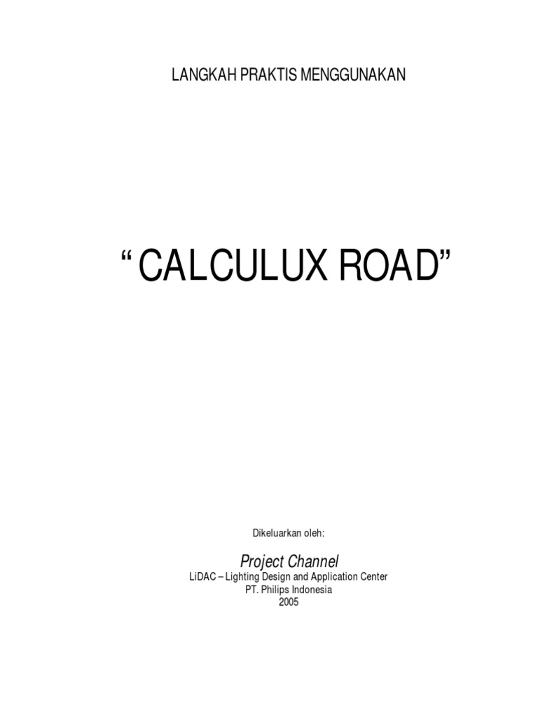 Panduan Penggunaan Calculux Road | PDF