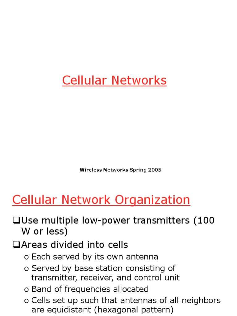 Cellular Networks | PDF | Cellular Network | Wireless
