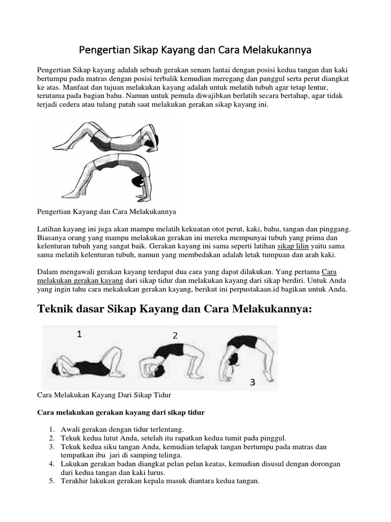 Pengertian Sikap Kayang Dan Cara Melakukannya Beserta Manfaat | PDF Pengertian Sikap Kayang Dan Cara Melakukannya Beserta Manfaat | PDF