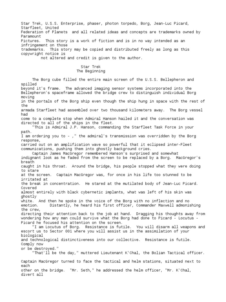 Star Trek: The Borg Encounter | PDF | Borg (Star Trek) | Star Trek
