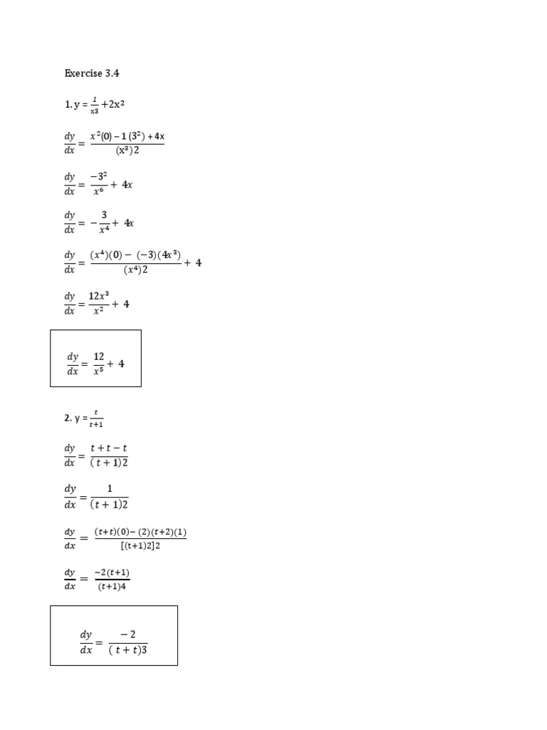 Exercise 3.4 Diffcal | PDF