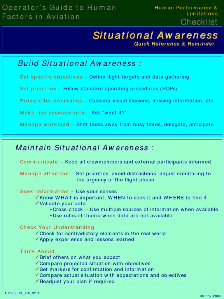 Situational Awareness | PDF | Situation Awareness | Emergence