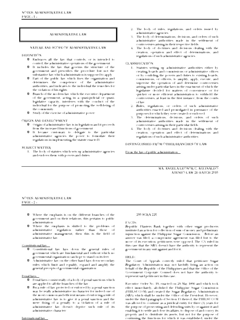 Admin Law Notes PDF | PDF | Administrative Law | Adjudication