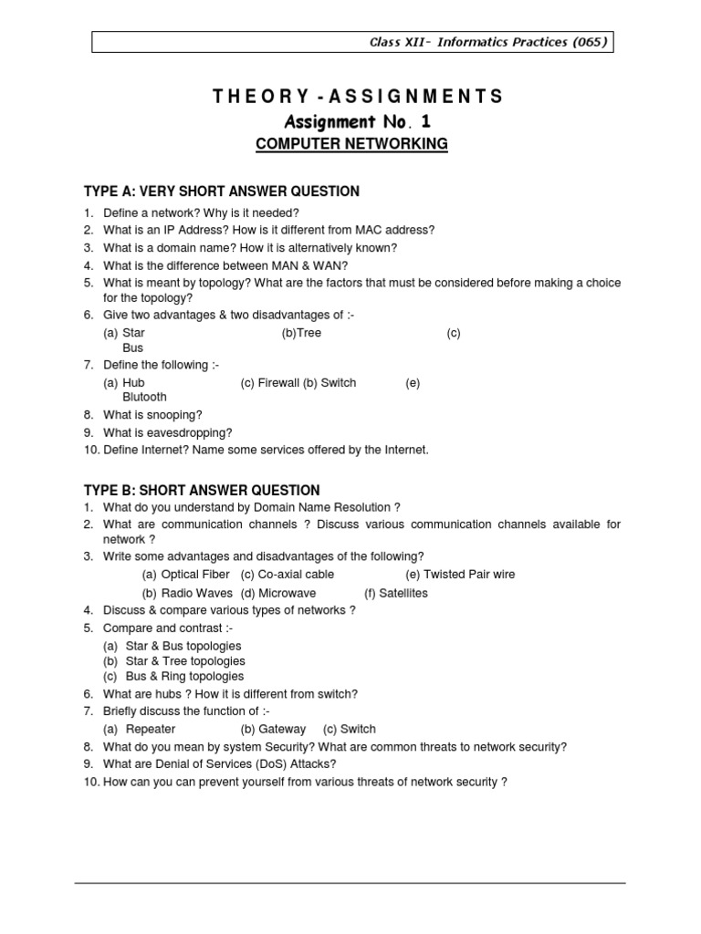 Important Questions (Assginment) | PDF | Database Transaction | Computer Network