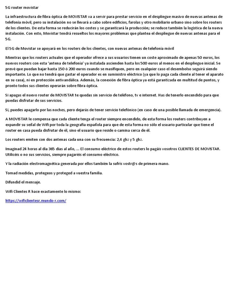 Impacto de los Routers 5G de Movistar | PDF | Tecnología