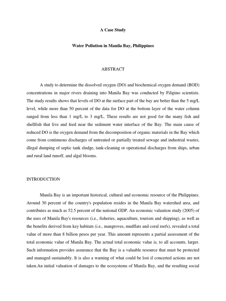 Manila Bay Case Study | PDF | Water Pollution | Human Impact On The ...