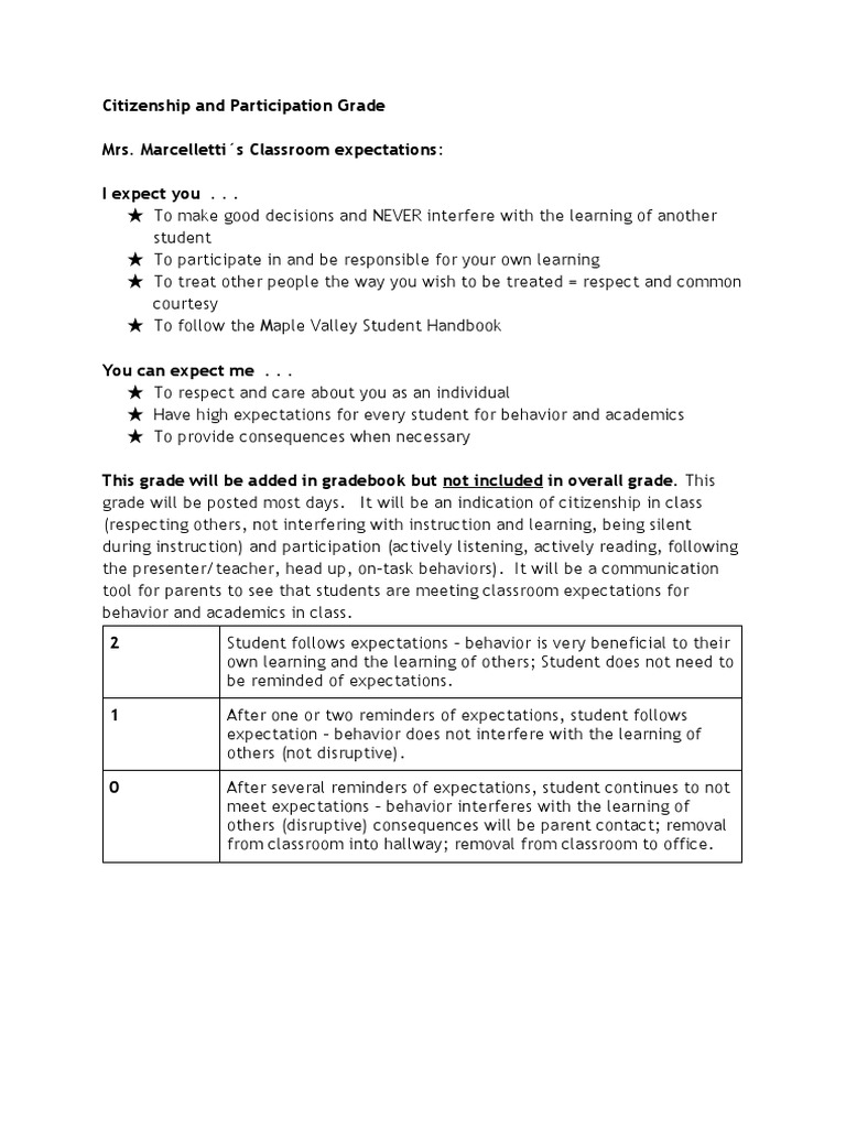 Citizenship and Participation Rubric - Documentos de Google | PDF ...