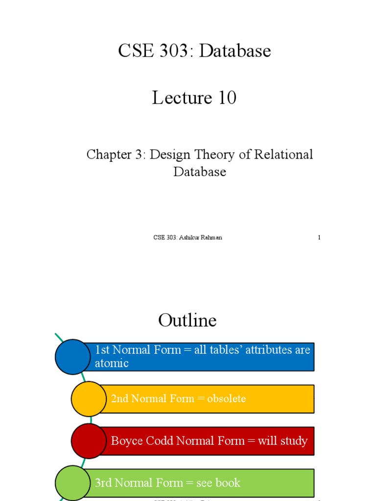 CSE 303 Lec 10 DesignTheory | PDF | Relational Model | Software Design