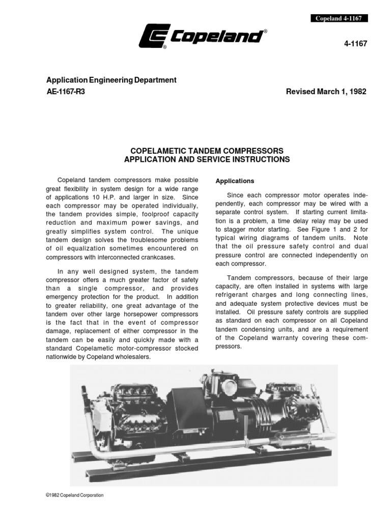 Copelametic Tandem Compressors | PDF | Pump | Gases